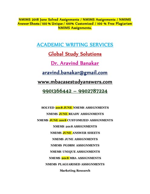 Nmims ASSIGNMENT ANSWERS | PDF