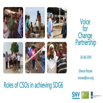 Voice for Change Partnership : roles of CSOs in achieving SDG6 | PPTX