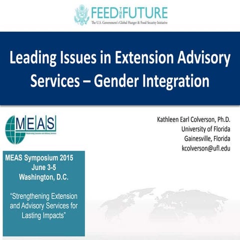 Leading Issues in Extension Advisory Services – Gender Integration | PPTX