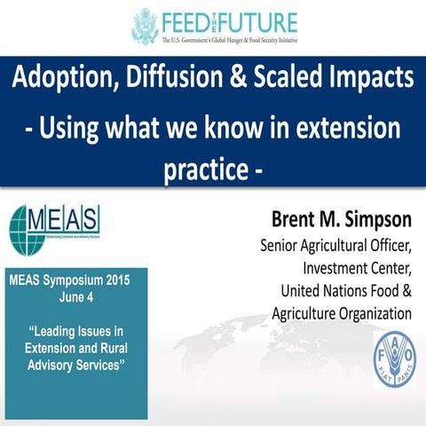 Adoption, Diffusion & Scaled Impacts - Using what we know in extension ...