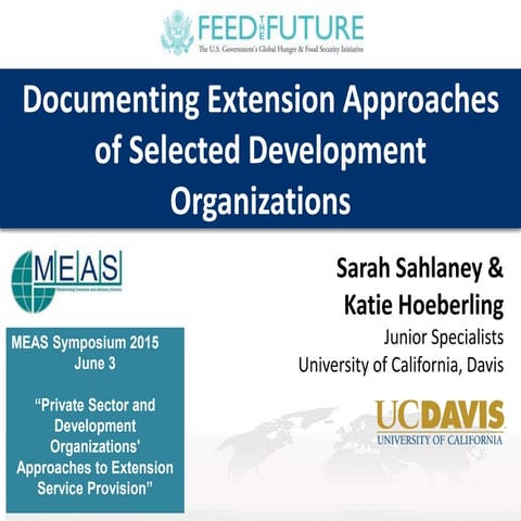 Documenting Extension Approaches of Selected Development Organizations | PPTX