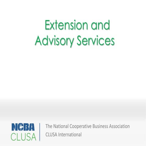 Extension and Advisory Services (Private Sector) | PPTX