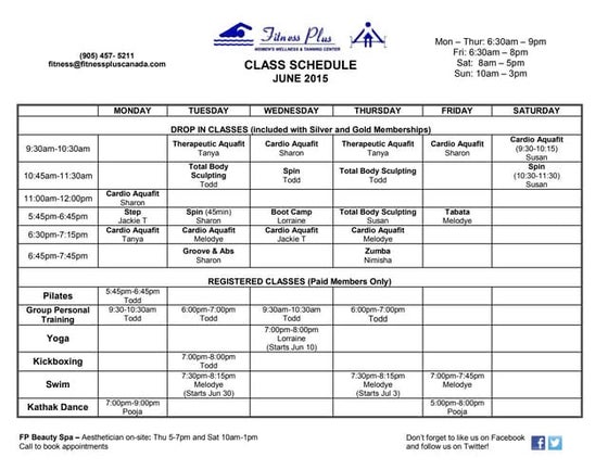 Class schedule-Ladies Only Gym, Tanning, Weight Loss | PPT