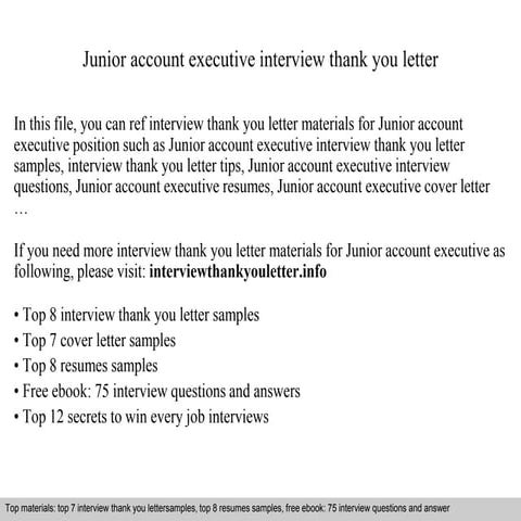 Junior account executive | PPT