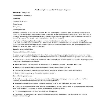 Junior it engineer | PDF