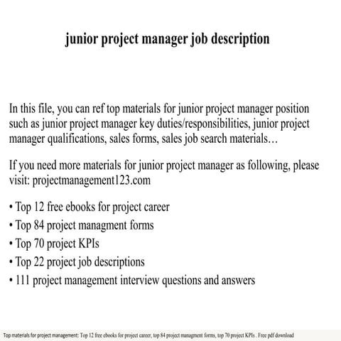 Junior project manager | PPTX
