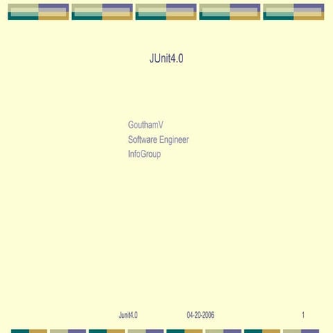 Junit4.0 | PPT | Programming Languages | Computing