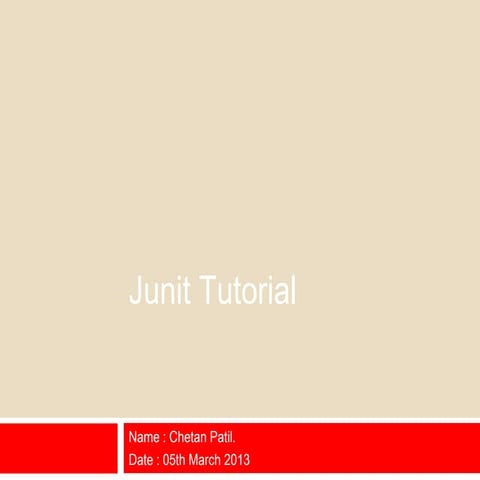 JUnit Tutorial | PPT