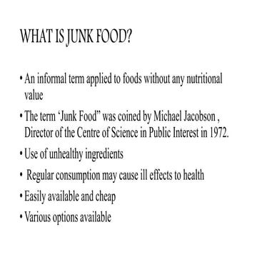 Junk food ppt | PPTX
