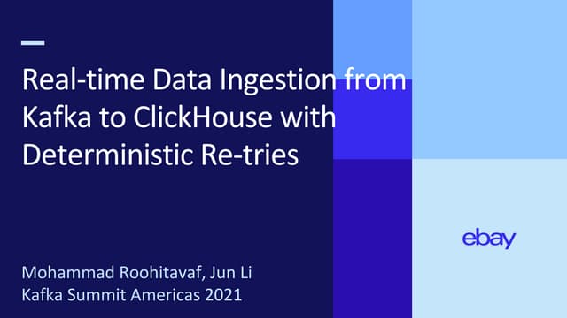 Real Time Data Ingestion From Kafka To Clickhouse With Deterministic Re Tries Jun Li Ebay Ppt