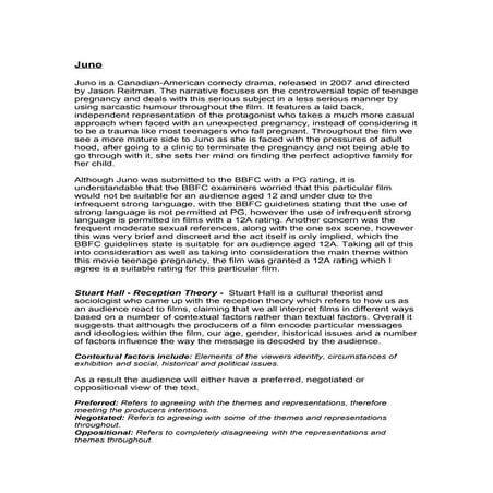 Juno Opening sequence powerpoint