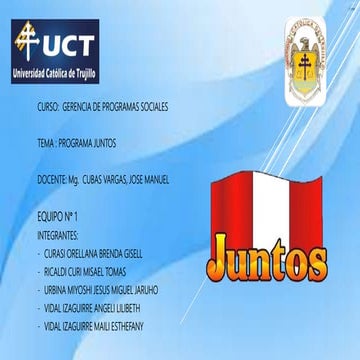 Juntos. Programa Nacional de Apoyo Directo a los más Pobres ...