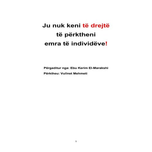 Ju nuk keni të drejtë të përktheni emra të individëve | PDF