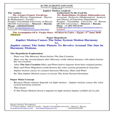 Jupiter Effect On The Inner Planets (II) | PDF