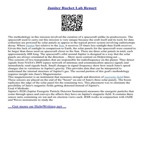 Jupiter Rocket Lab Report | PDF