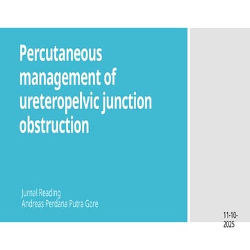 JURDING UPJO. Brief Introduction about percutaneous management UPJO | PPTX