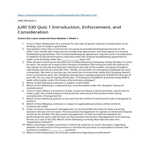 JURI 530 Quiz 1,2,3 Liberty University Homeworksimple.docx