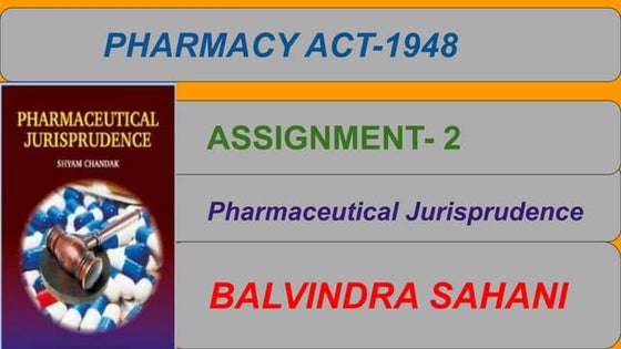 Pharmacy Act,1948 | PDF