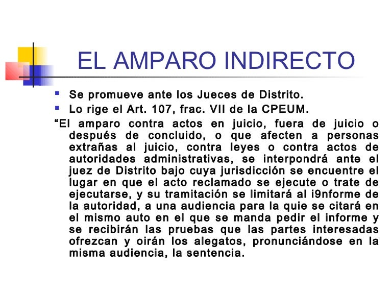El Juicio De Amparo Directo E Indirecto Image To U