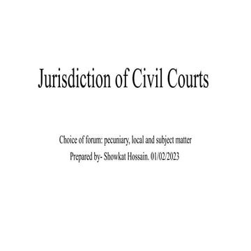 jurisdiction.pptx of the civil courts of bangladesh | PPTX