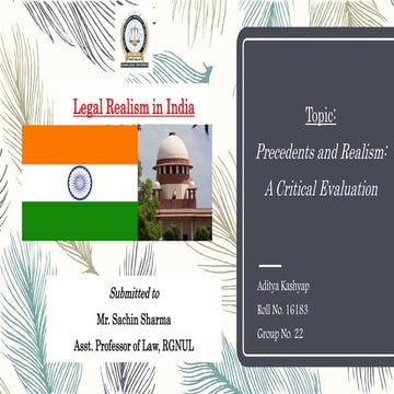 Jurisprudence and Legal Realism in India | PPTX