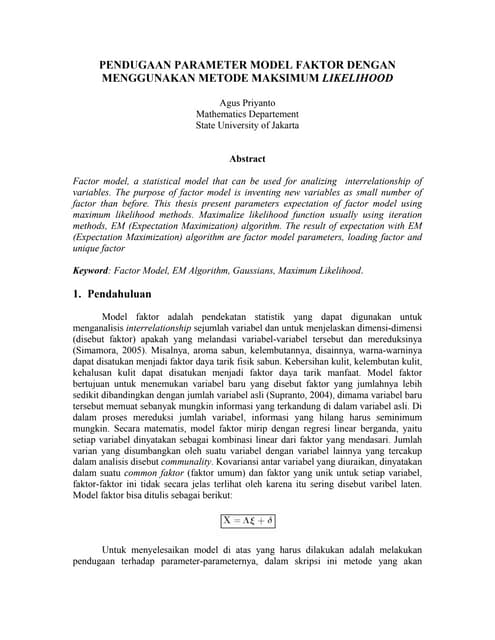 Metode maximum likelihood | PDF
