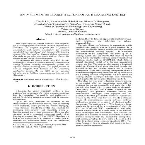 Jurnal An Implementable Architecture Of An E Learning System Pdf Web Development Internet