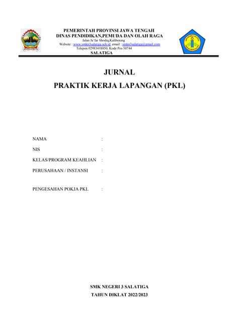 Powerpoint Praktik Kerja Lapangan untuk SMK | PPTX