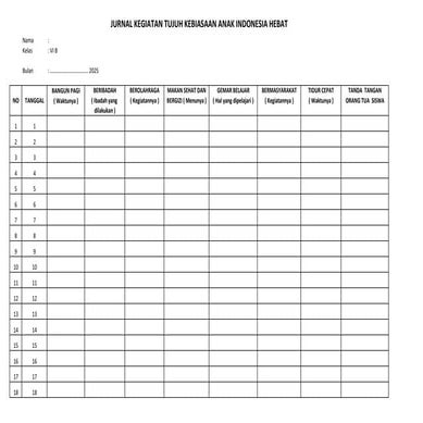 JURNAL atau jadwal sehai hari,......................... | PDF