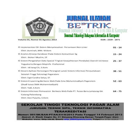 Sistem E-learning Berbasis Web Pada SMA Muhammadiyah Pagaralam | PDF