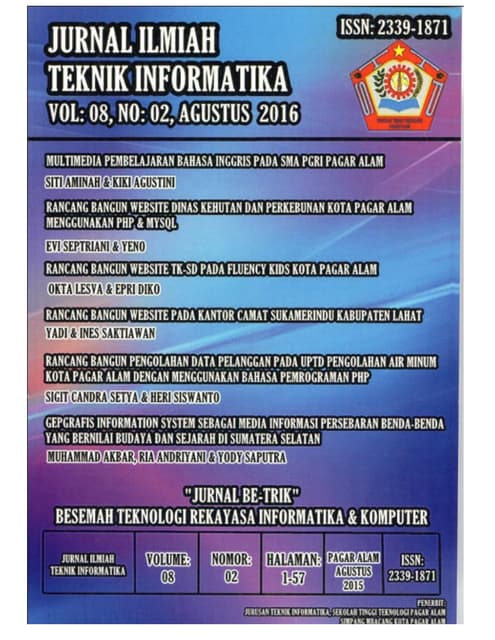 Analisis Perencanaan Sistem Perpustakaan Berbasis Teknologi Informasi (Studi Kasus STT Pagaralam ...