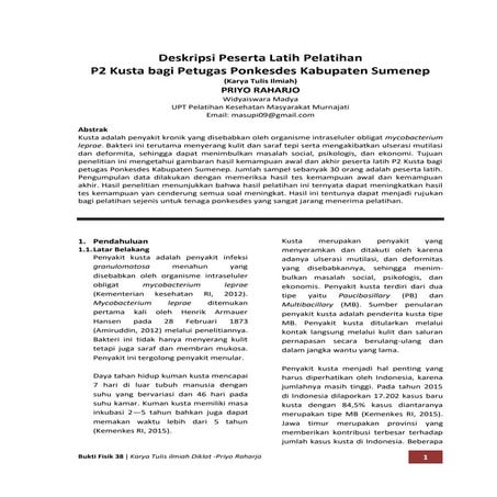 Pelatihan P2 Kusta Sumenep | PDF