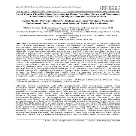 Land Cover Classification Assessment Using Decision Trees And Maximum Likelihood Classification