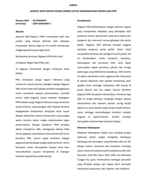 Contoh Jurnal Resume Materi MOOC PPPK .docx