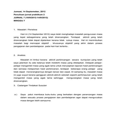 Jurnal minggu 7 | PDF