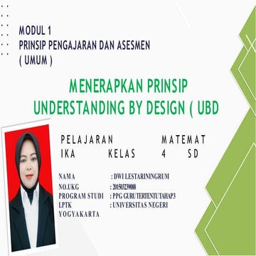 Jurnal Modul 1 Menerapkan Prinsip UbD (Dwi Lestariningrum).pptx