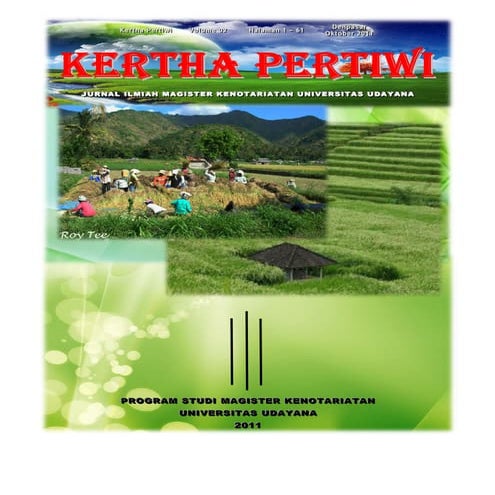 Jurnal Ilmiah MKn Unud oktober 2011 | PDF