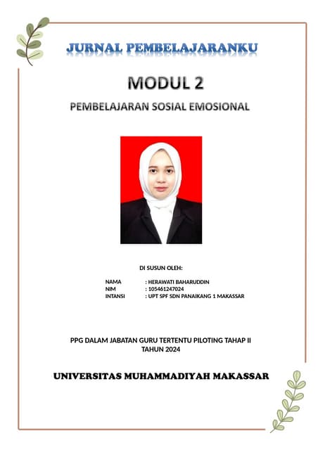 JURNAL PEMBELAJARAN MODUL 2 AKSI NYATA PERAN GURU SEBAGAI GURU TELADAN.docx