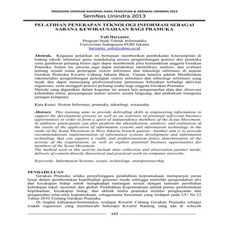 Jurnal Prosiding SemNas 2014 UNINDRA | PDF