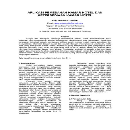 Aplikasi Pemesanan Kamar Hotel dan Ketersediaan Kamar Hotel | PDF