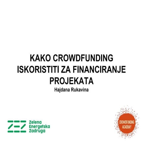 Kako crowdfunding iskoristiti za financiranje projekata? | PPT