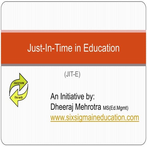 Just In Time In Education | PPTX
