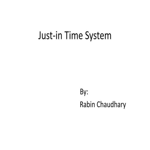 Just in time system | PPT