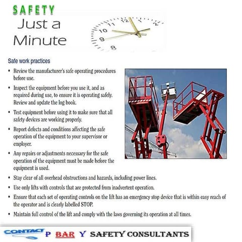 Just a safety minute scissor lift reminder | PPTX