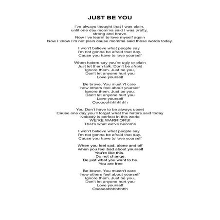 Just be you lyrics | PDF
