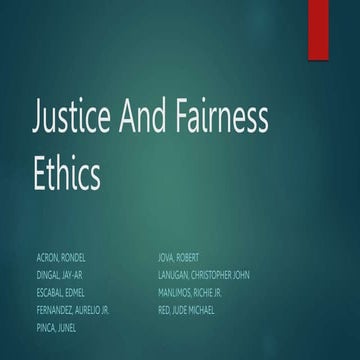 justice-and-fairness-ethics with example | PDF