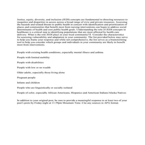 Justice- equity- diversity- and inclusion (JEDI) concepts are fundamen.docx