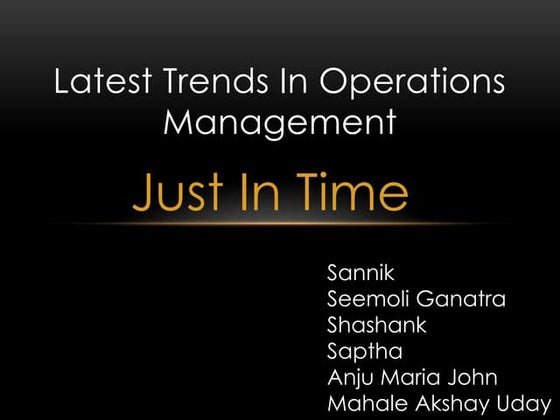 Presentation on Just in Time | PPTX