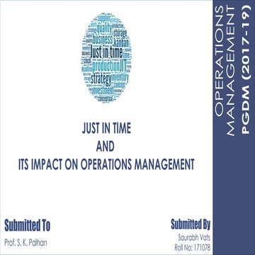 Just In Time and Its Impact on Operations Management | PPTX