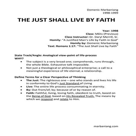 Just shall live by faith homily | PDF | Christianity | Religion ...